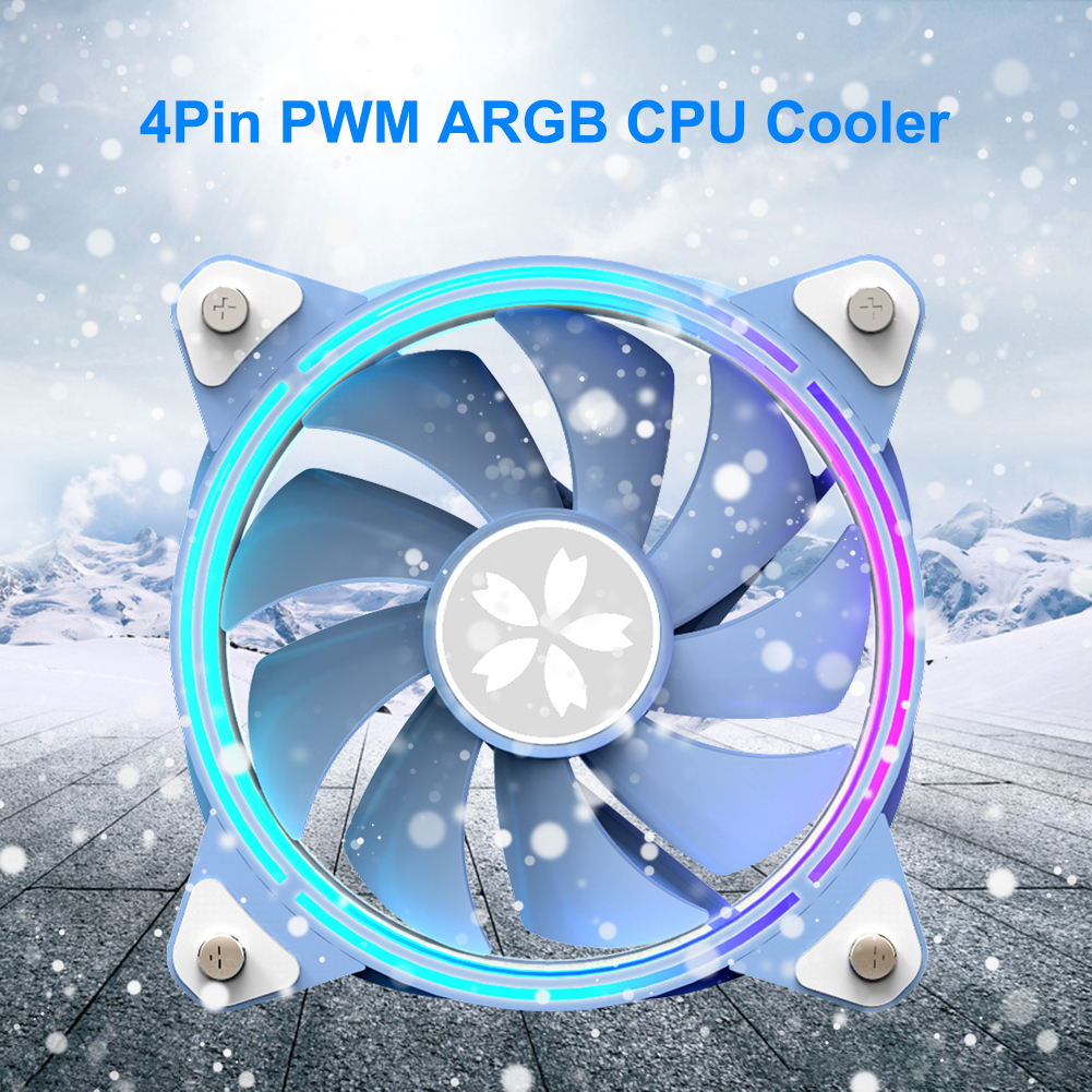 Yeston ZEAGINAL 120mm ARGB Cooling CPU Cooler 4 Pin PWM PC Case Fan ...